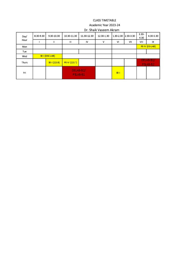 My time table | PDF