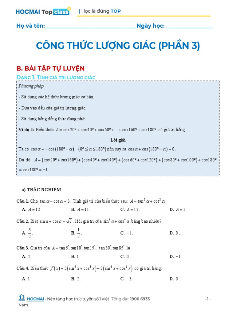Công TH C Lư NG Giác (P3) | PDF
