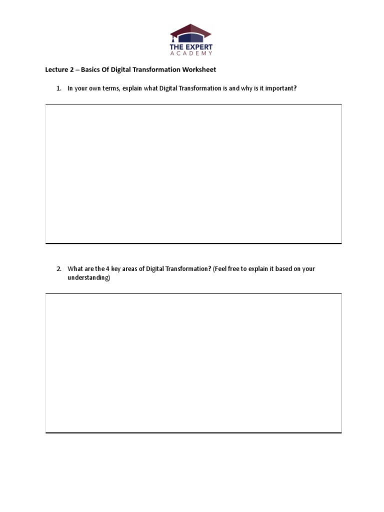 L2 Basics Of Digital Transformation Worksheet Pdf