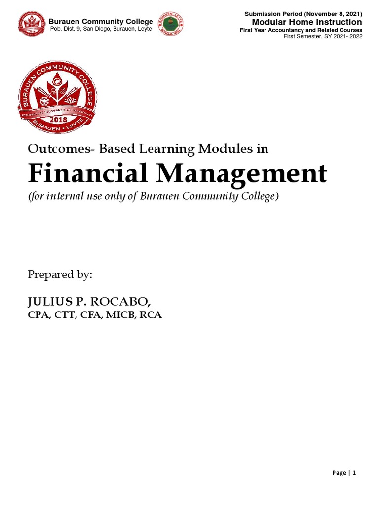 Financial Management Module 4 Updated | PDF | Float (Money Supply ...