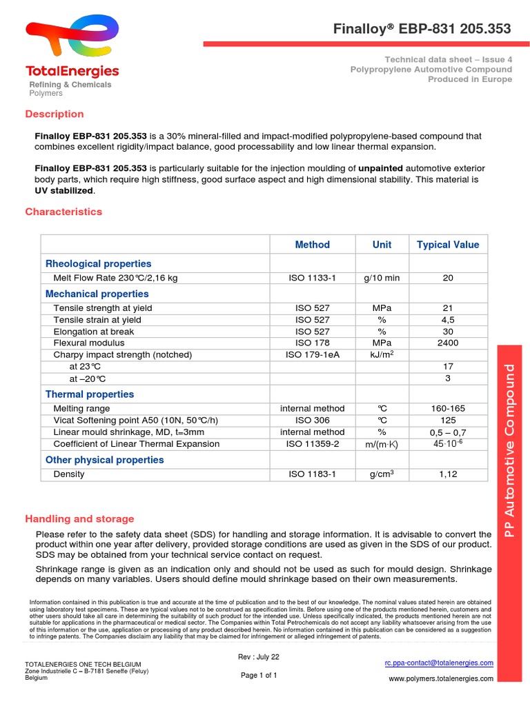 Finalloy EBP-831 205.353: Description | PDF | Strength Of Materials ...