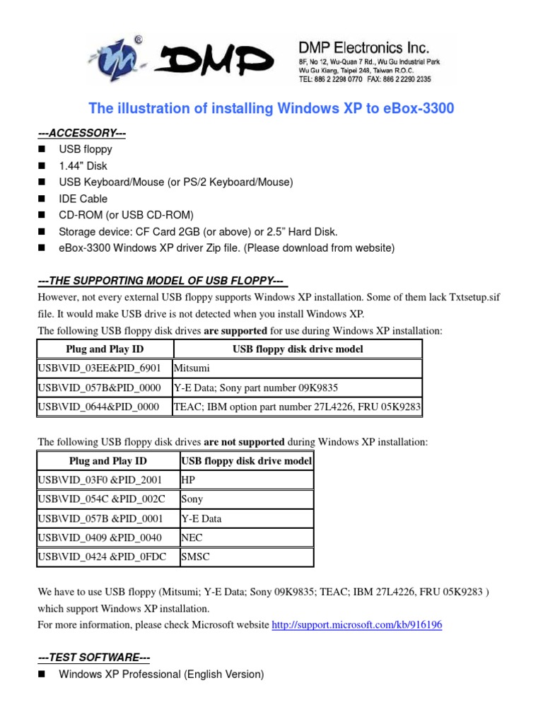 Ebox-3300 XP Installation | PDF