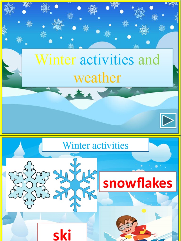 Winter Activities 4th Form Pdf Snow Clouds Fog And Precipitation