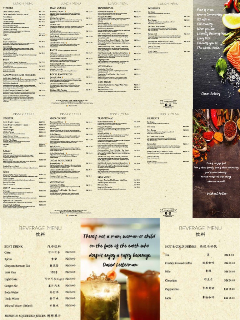 Cafe Via Mare Menu 2022 | PDF