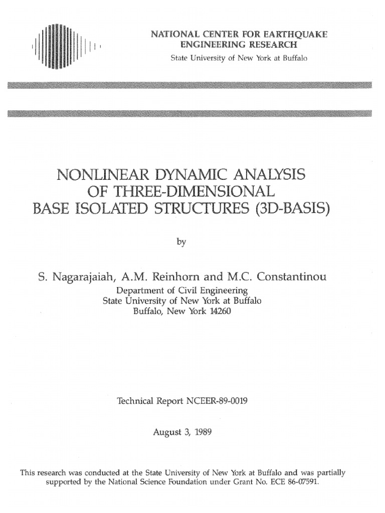 Non Linear Dynamic Analysis of Three-Dimensional Base Isolated Structure (3D-Basis) | PDF