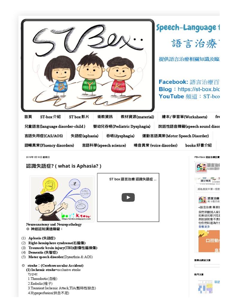 語言治療百寶箱Speech-Language therapy-Box - 認識失語症 - (what is Aphasia - ) | PDF