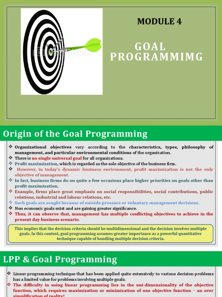 Goal Programming | PDF | Applied Mathematics | Analysis