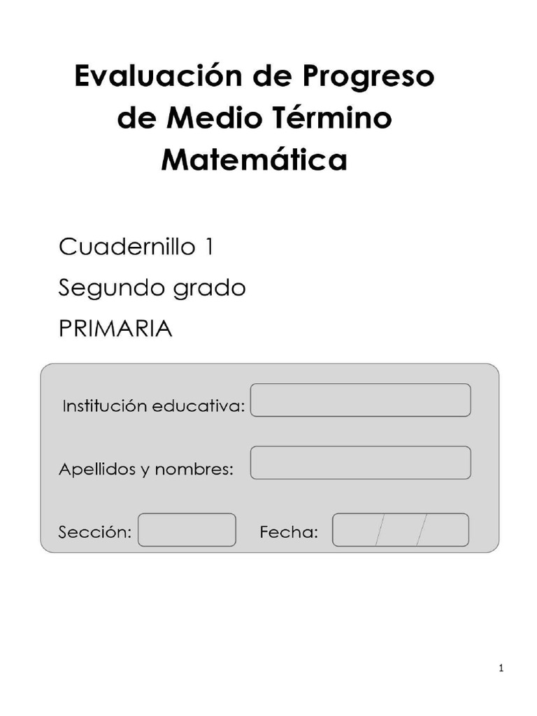 2° Prim Matemática Cuadernillo 1 | PDF
