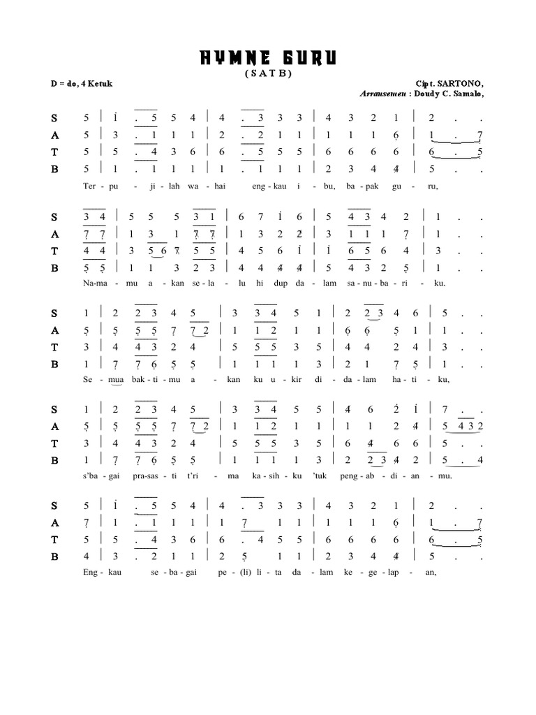 Hymne Guru - Satb | PDF