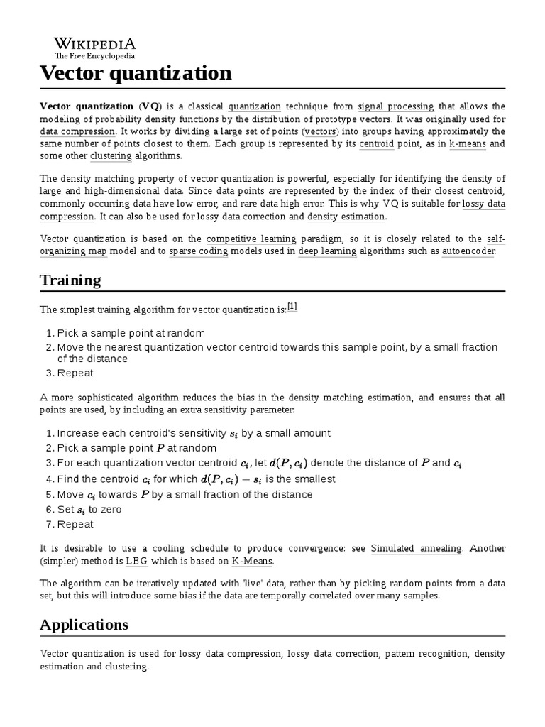Vector Quantization Pdf Algorithms Videotelephony