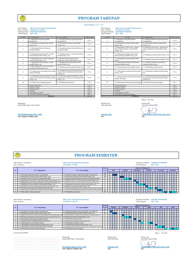 06 - Prota Dan Prosem | PDF