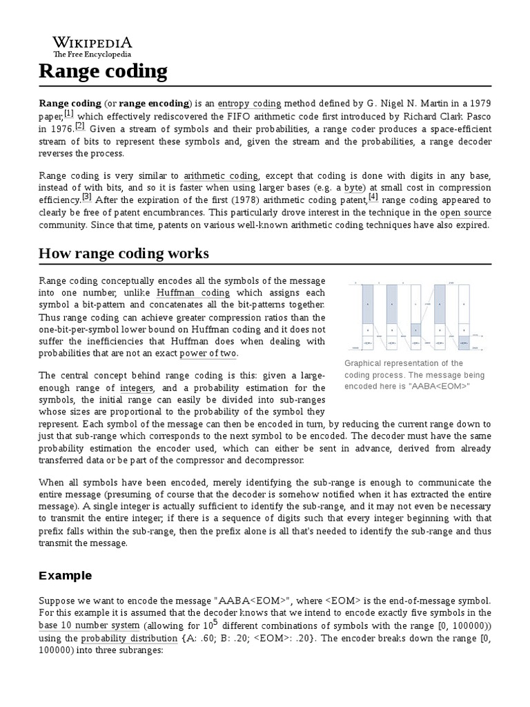 Range Coding | PDF | Data Compression | Theoretical Computer Science