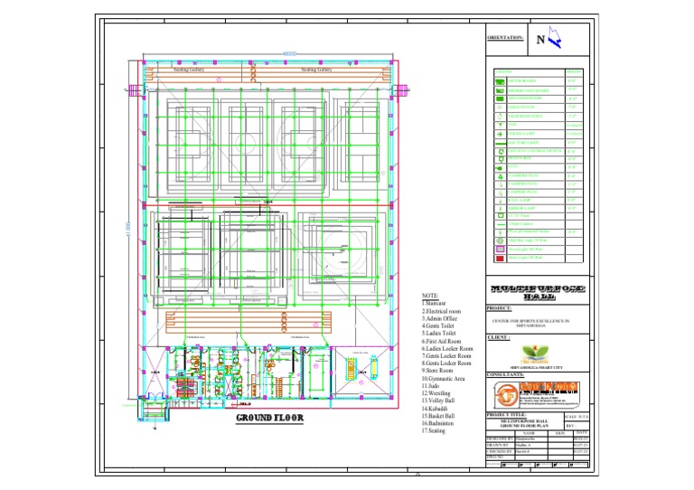 Multi Purpose Hall GF Layout | PDF | Civil Engineering | Architectural ...