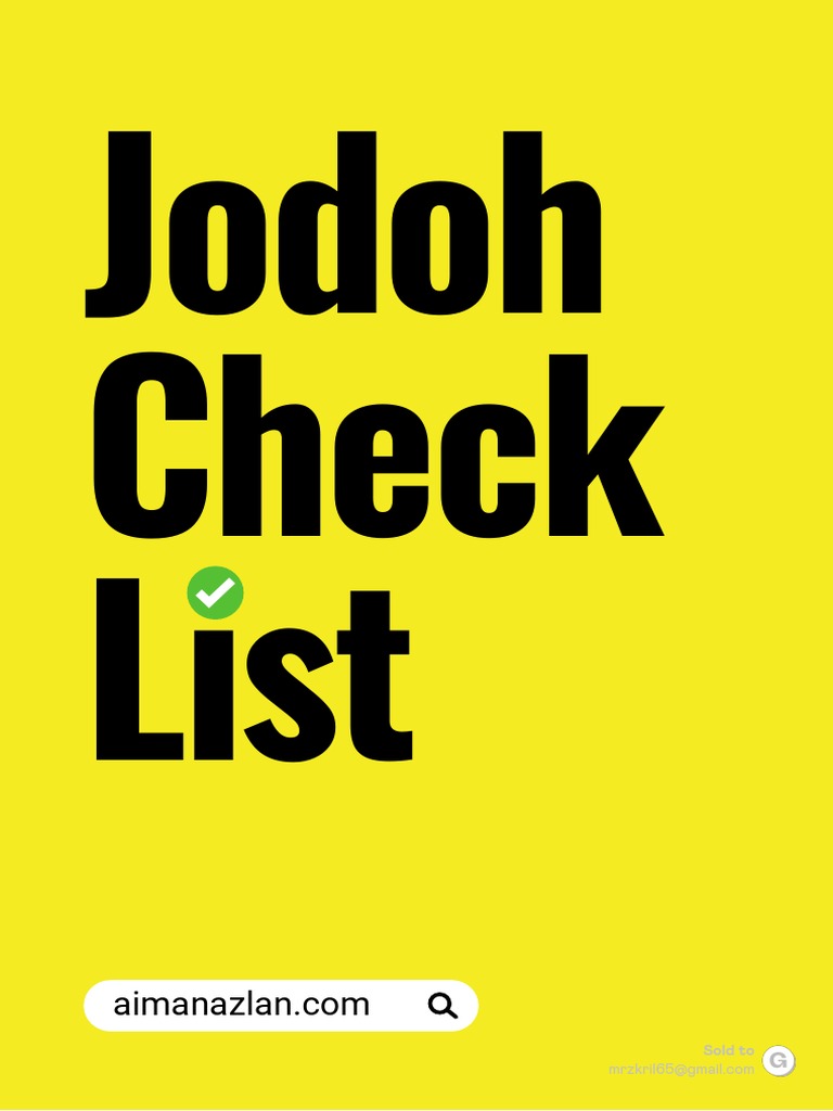 Jodoh Checklist 2023 | PDF