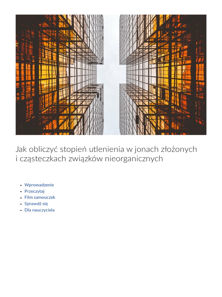 Jak Obliczyc Stopien Utlenienia? | PDF