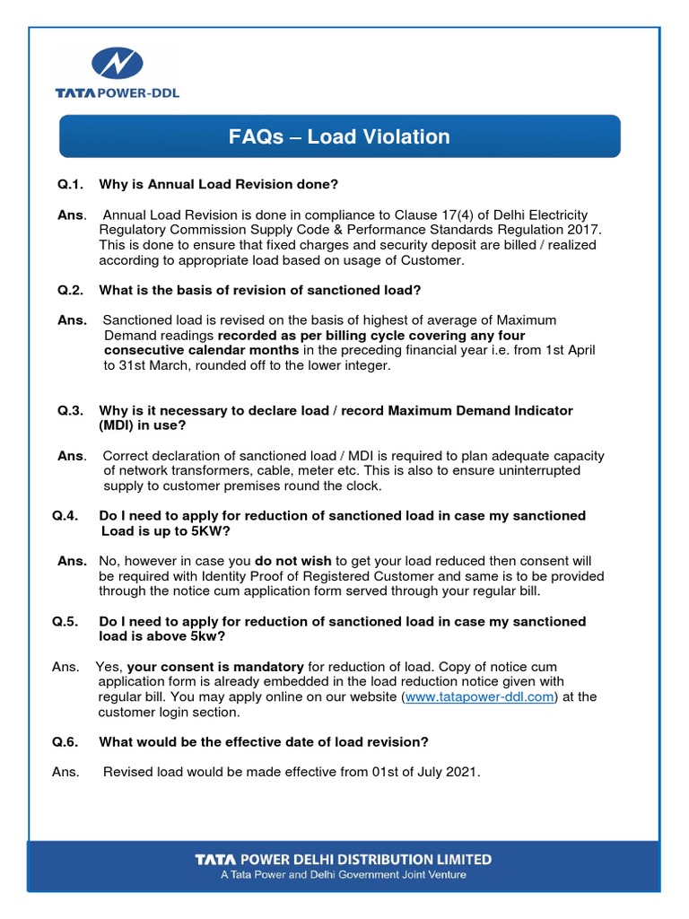 FAQs Load Violation | PDF | Interest | Fee