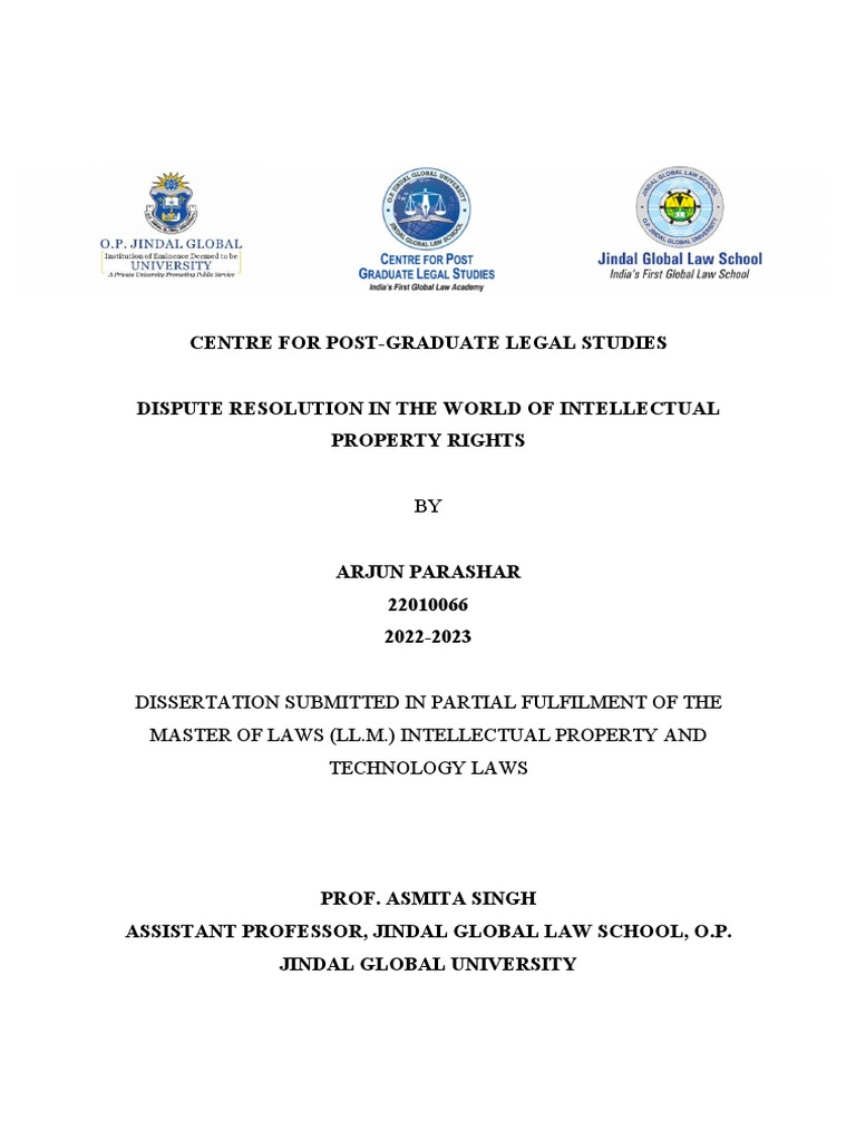 (Arjun Parashar) Dissertation - Final Draft | PDF | Alternative Dispute Resolution | Arbitration
