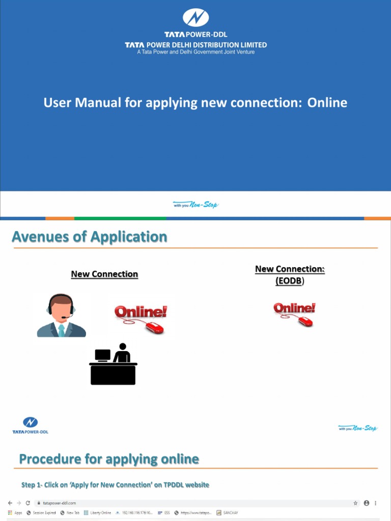 How To Apply New Connection Online | PDF