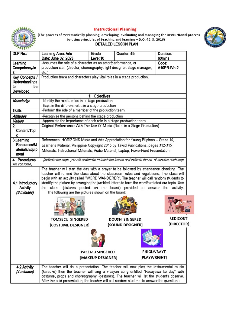 DLP For Arts 10 Cot | PDF | Learning | Teachers