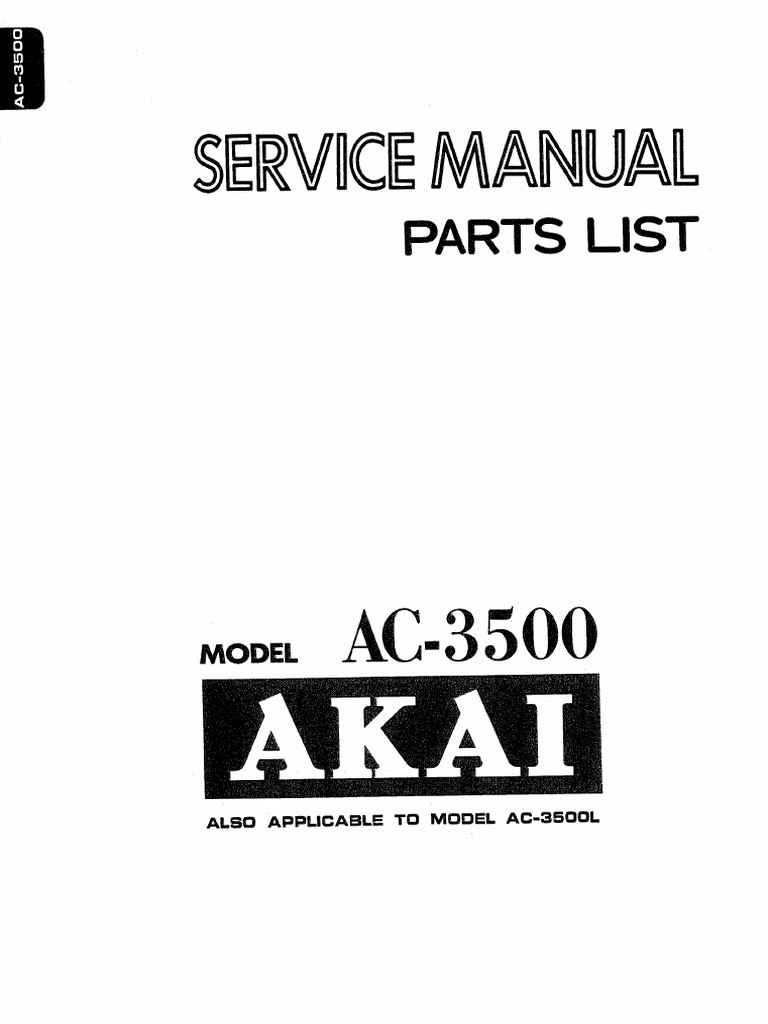 AKAI - AC-3500L - Service Manual | PDF