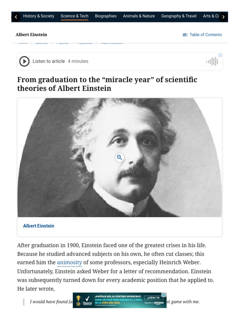 Albert Einstein - Physics, Relativity, Nobel Prize - Britannica | PDF | Albert Einstein | Theory ...