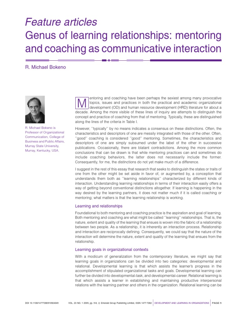 Mentoring Vs Coaching | PDF | Mentorship | Learning