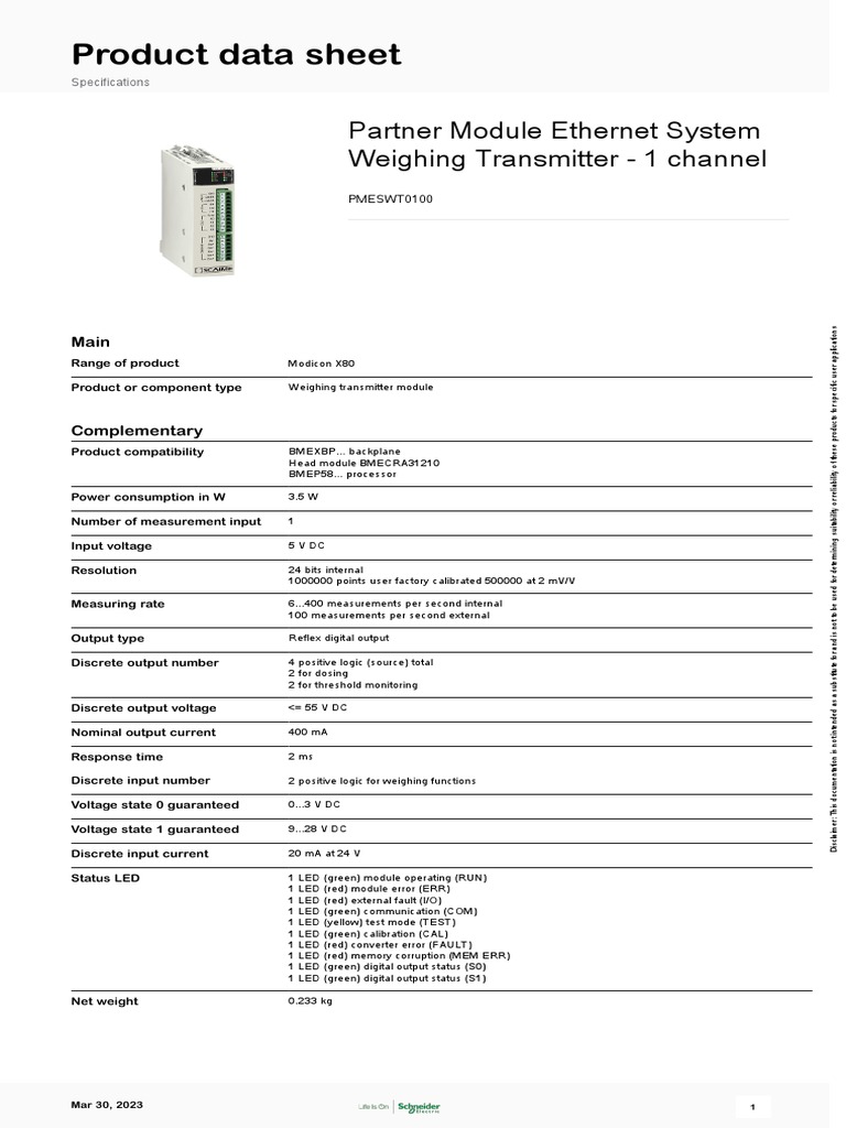 Modicon X80 Modules - PMESWT0100 | PDF | Programmable Logic Controller ...