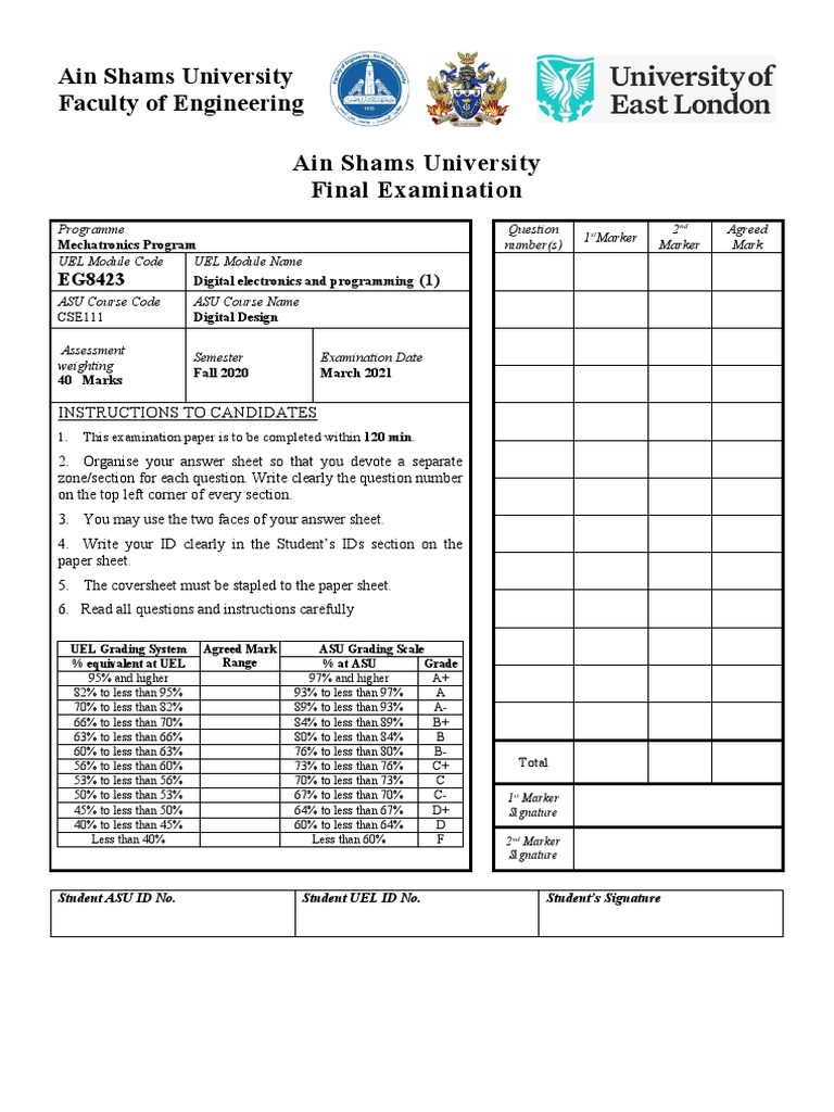 Ain Shams University Faculty of Engineering Ain Shams University Final ...