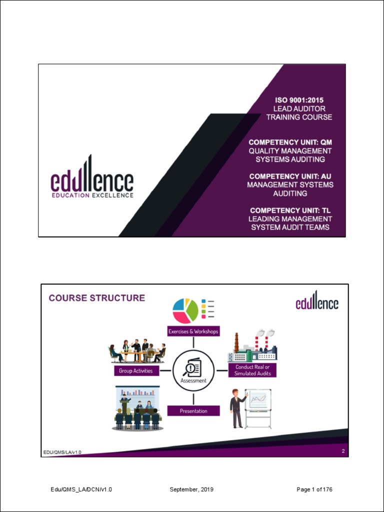ISO 9001 - QMS LA Delegate Course Notes | PDF | Quality Management ...