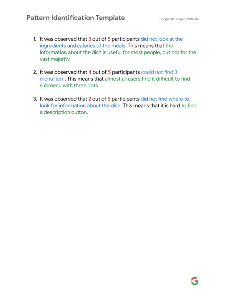 Pattern Identification (Template) | PDF