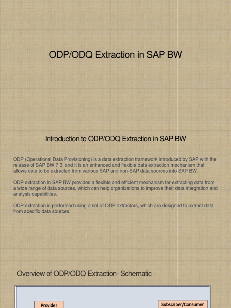 Implement ODP - ODQ Extraction in SAP BW | PDF
