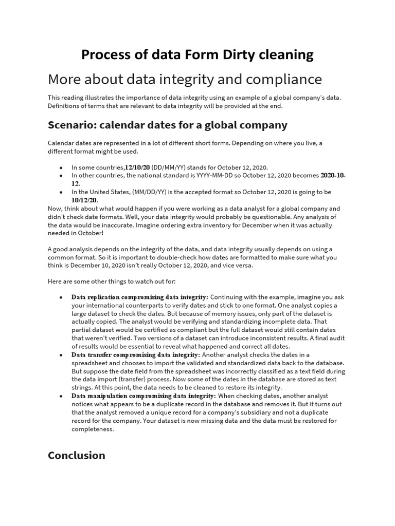 Data Integrity for Analysts | PDF | Sampling (Statistics) | Sample Size ...