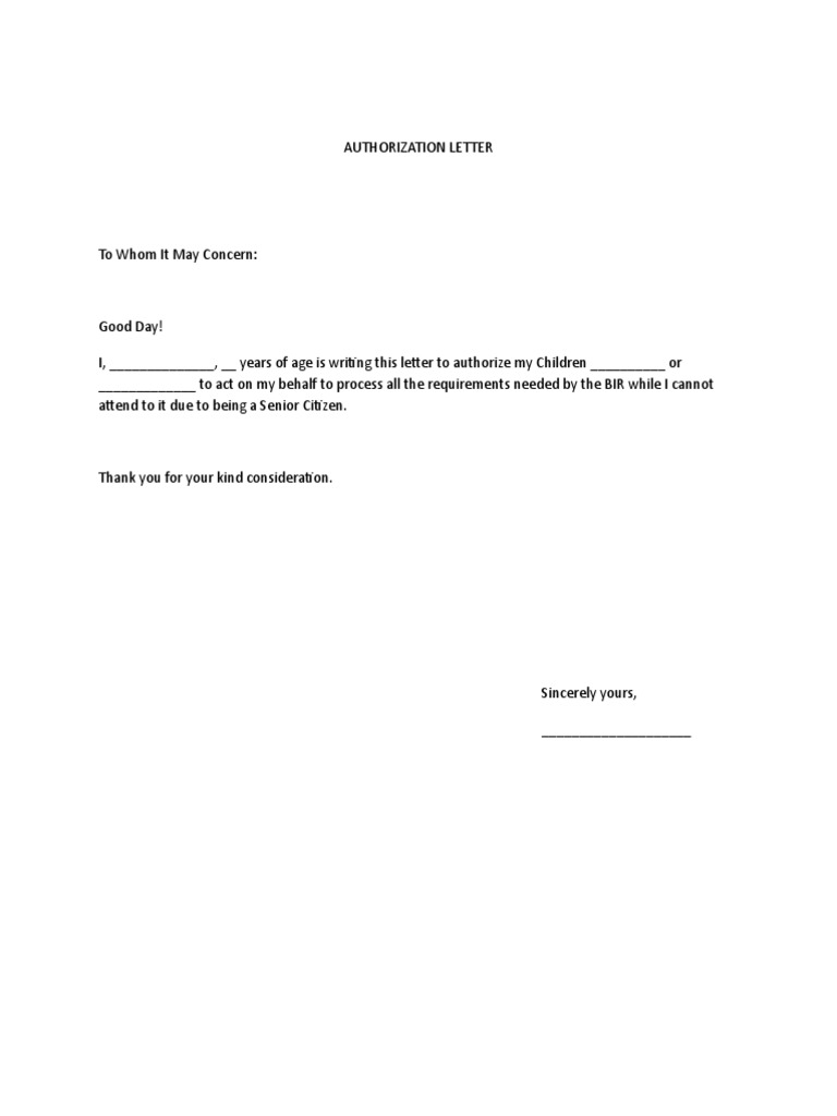 Authorization Letter - 2 | PDF