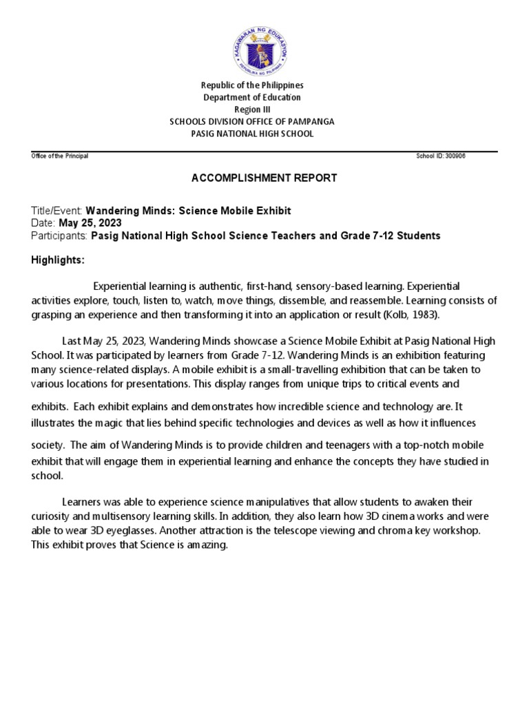 Wandering Minds Mobile Exhibit | PDF | Learning | Education Theory