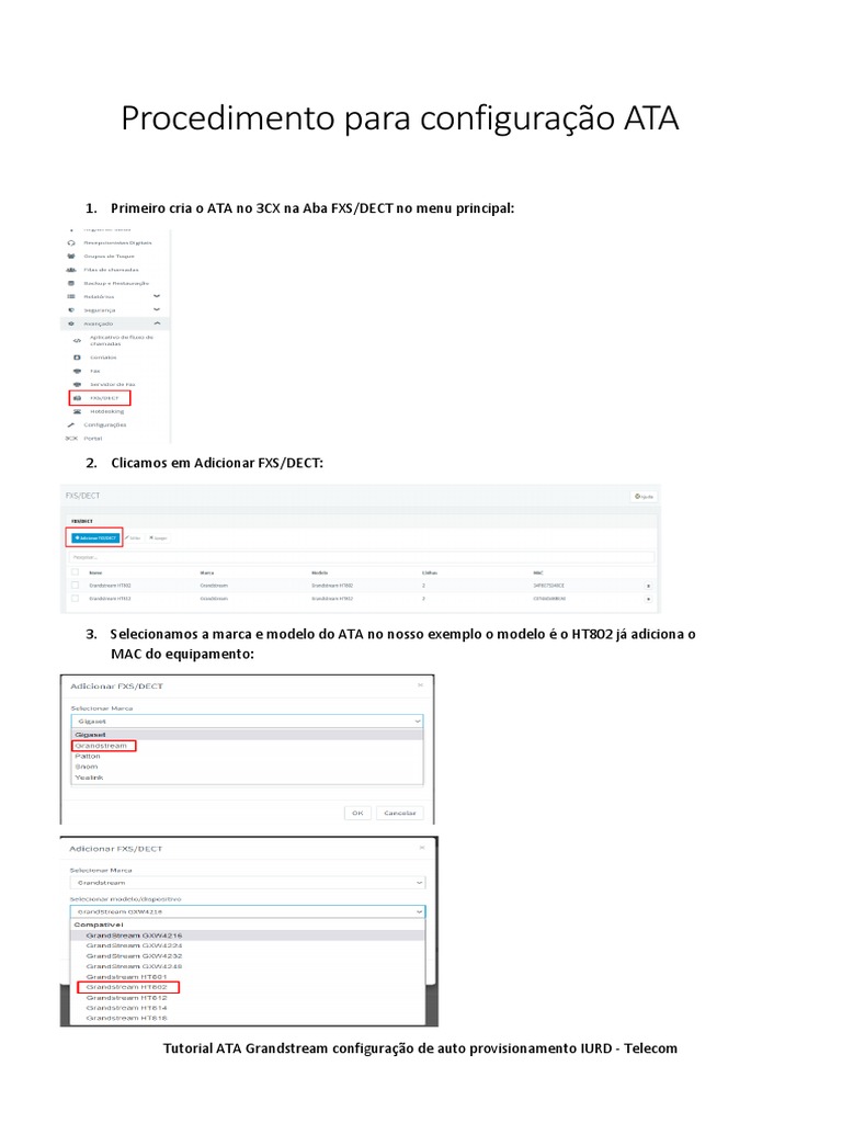 Procedimento para Configuração ATA | PDF | Computadores