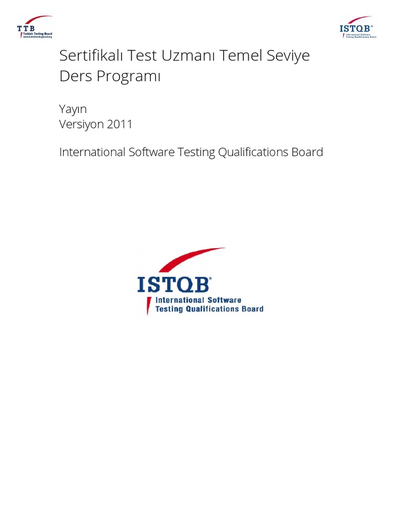 Türkçe ISTQB Foundation Level Syllabus | PDF