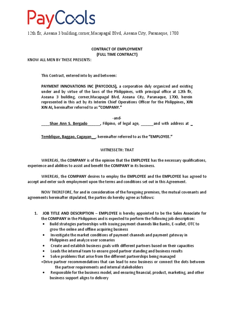 JO - Bergado, Shae Ann (Business Development Associate) | PDF ...