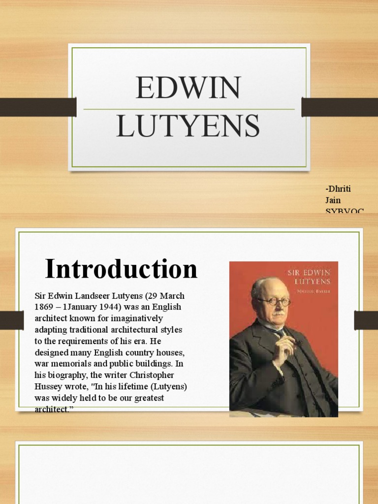 Edwin Lutyens Case Study | PDF