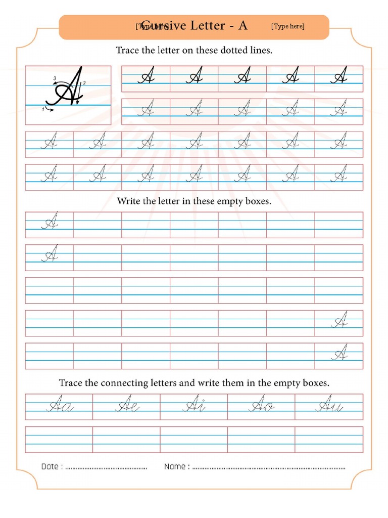 Cursive Capital Letters Worksheet | PDF