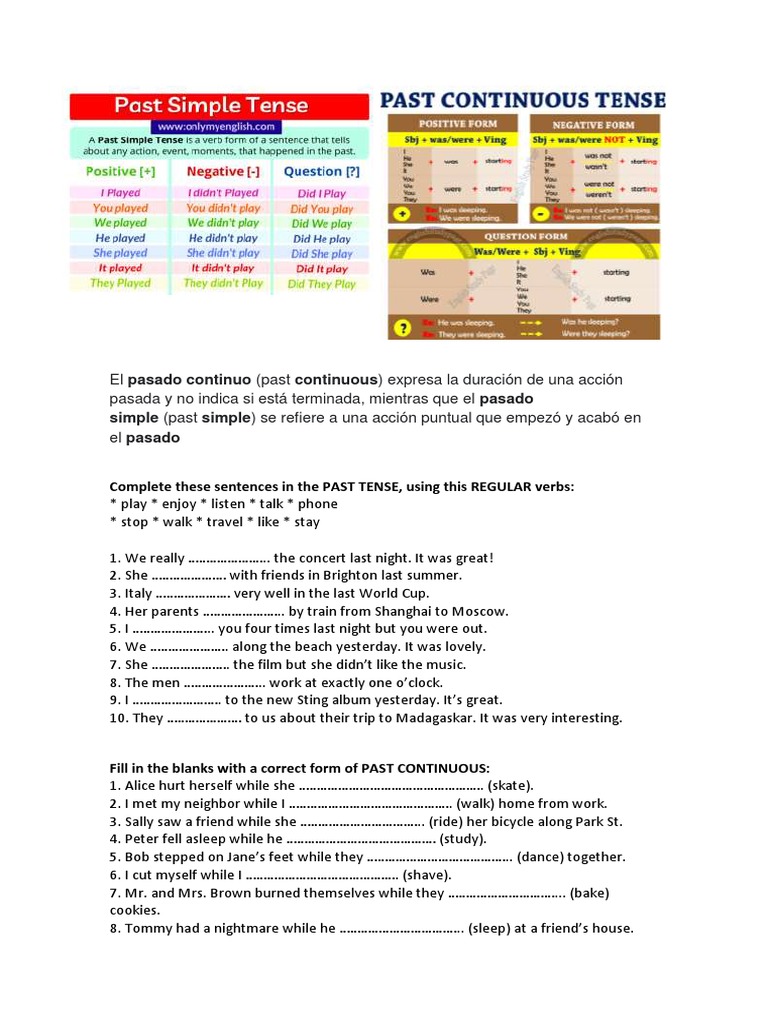 1.2.past Simple & Past Continuous | PDF