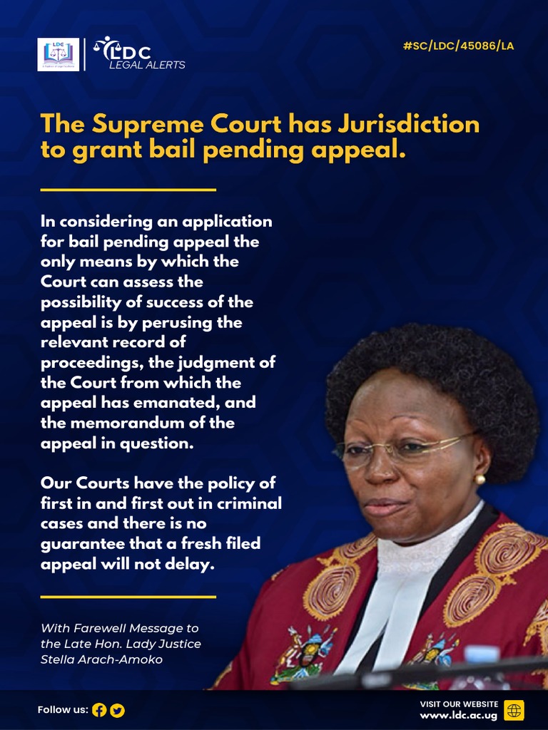 The Supreme Court Has Jurisdiction To Grant Bail Pending Appeal | PDF ...
