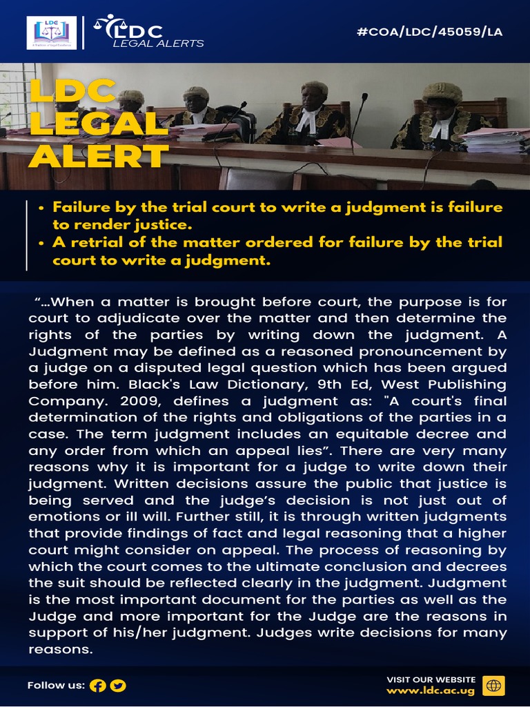 Failure by The Trial Court To Write A Judgment Is Failure To Render ...