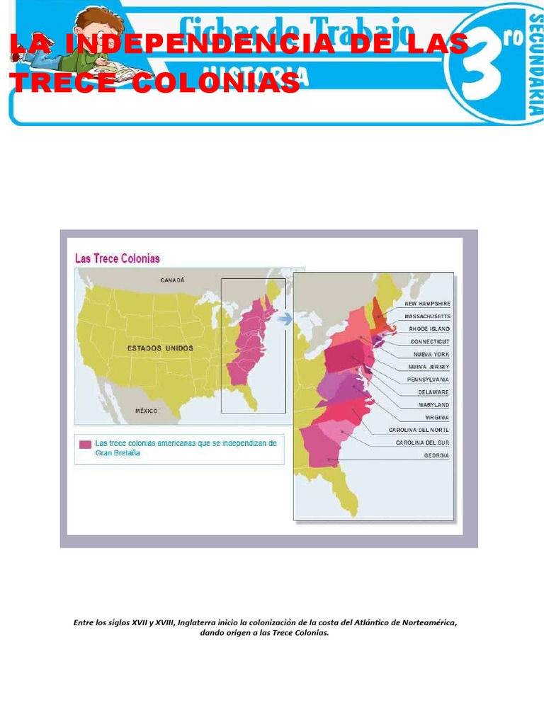 La Independencia de Las Trece Colonias para Tercer Grado de Secundaria ...