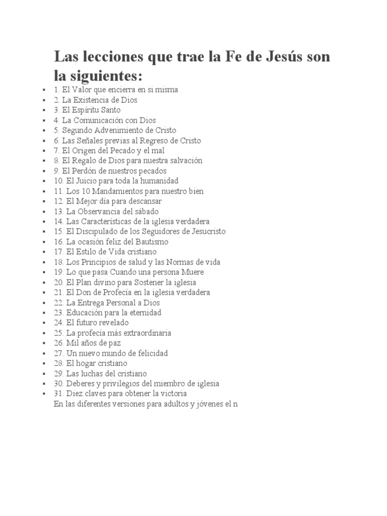 Temas La Fe Jesus | PDF