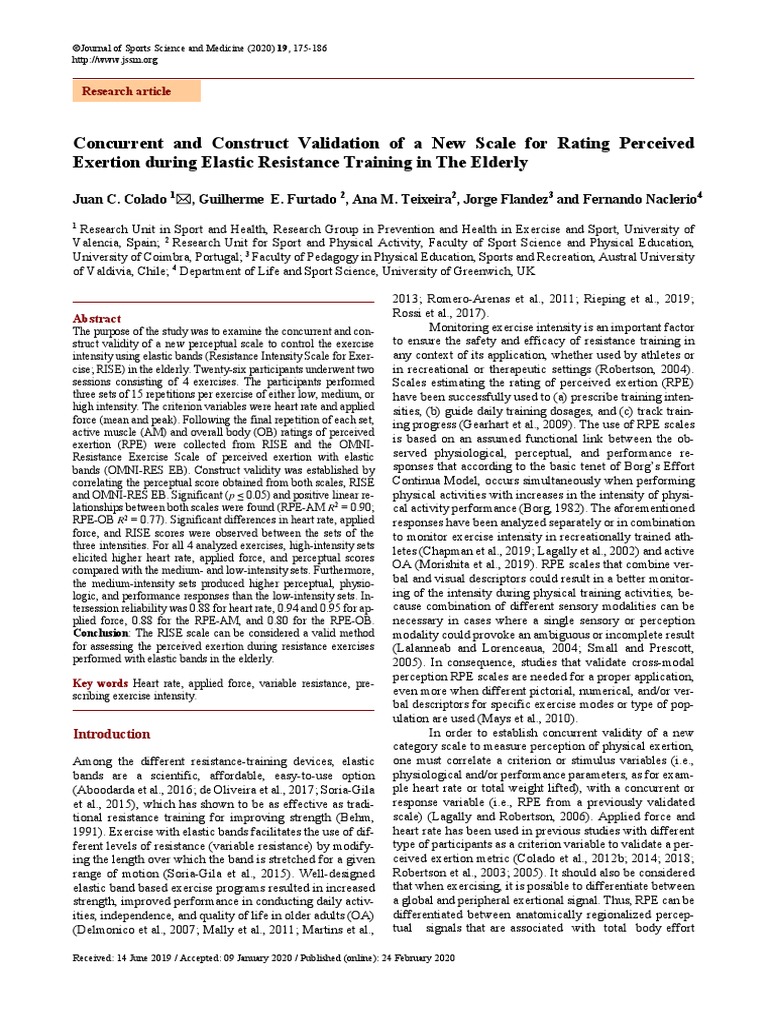 RISE Scale Concurrent and Construct Validation of A New Scale For ...