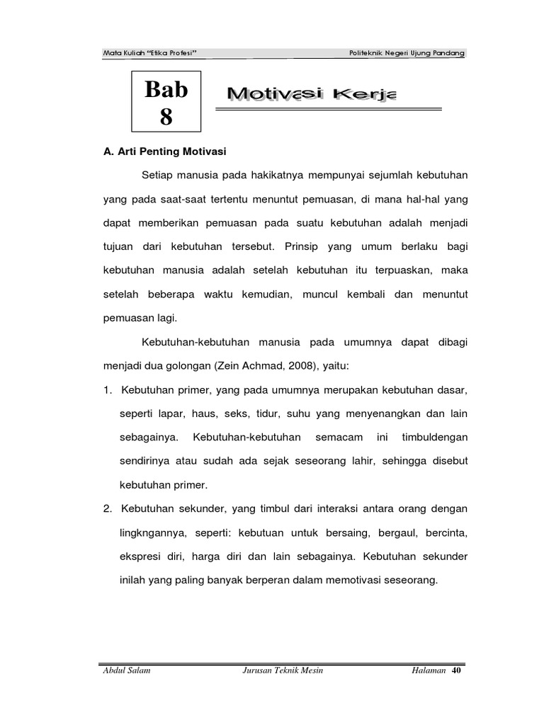M - 8. Motivasi Kerja | PDF