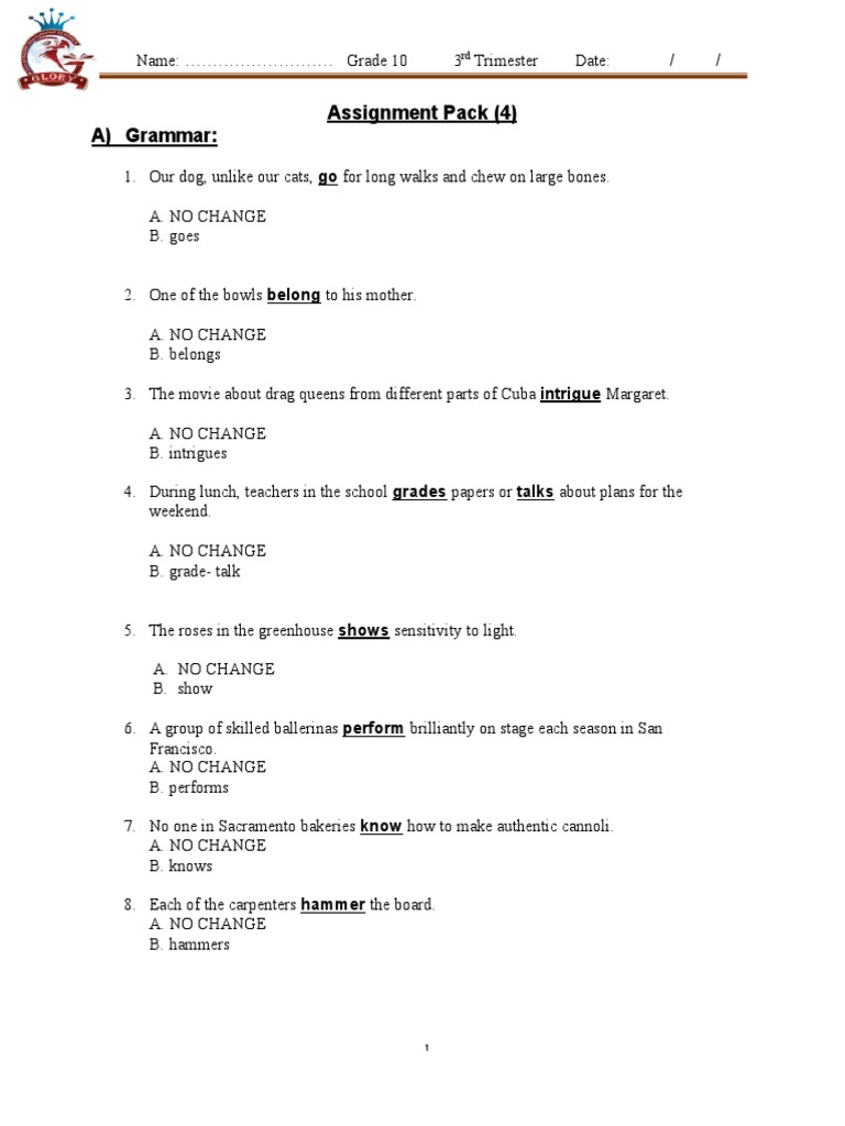 Assignment Pack | PDF