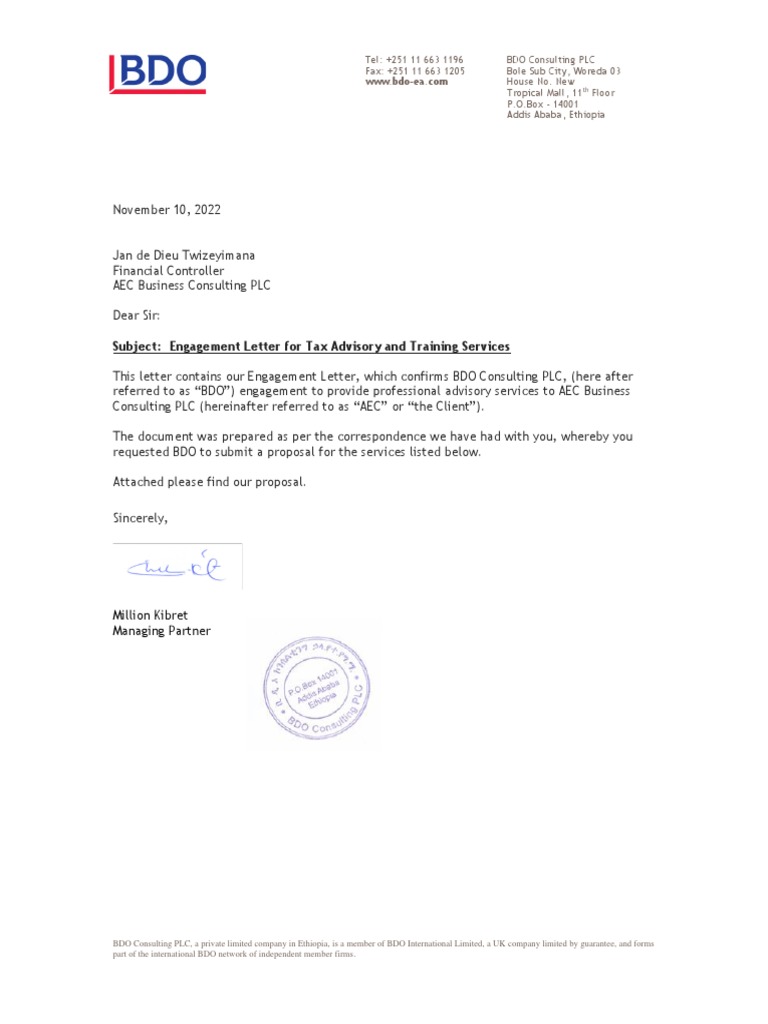 AEC - Tax Advisory and Training Proposal | PDF | Taxes | Fee