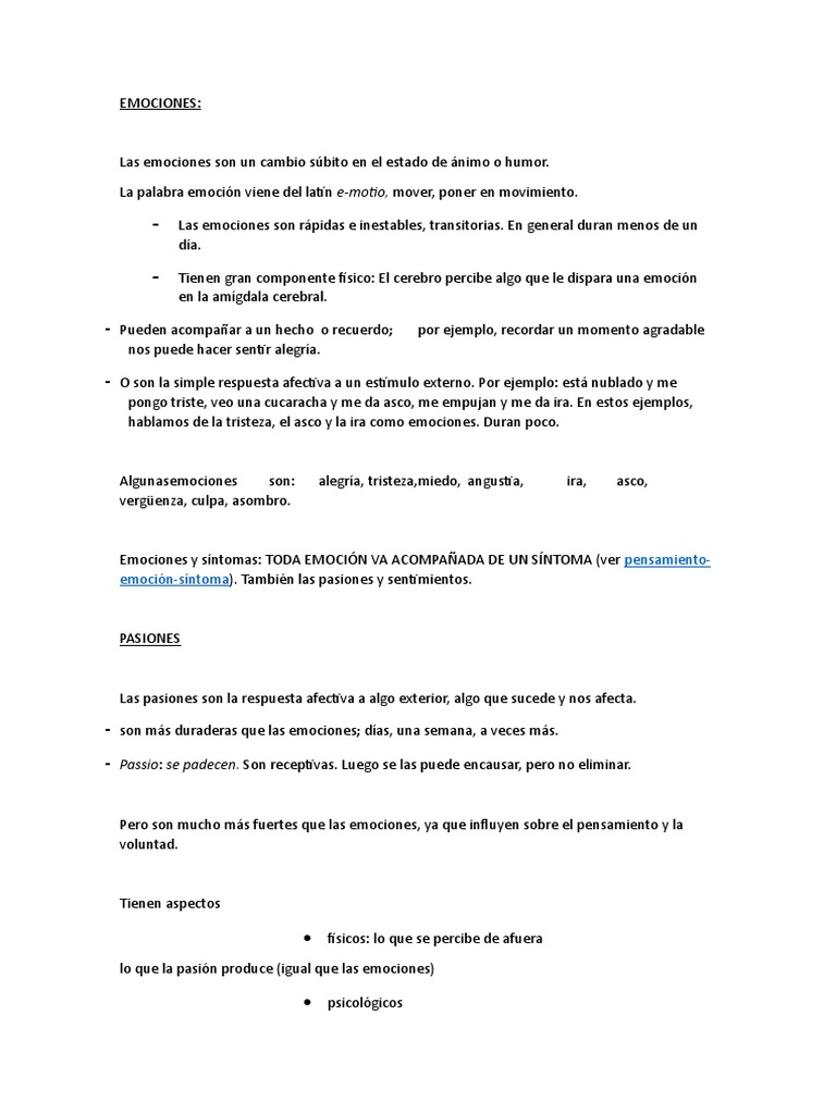 Emociones Pdf Amor Las Emociones