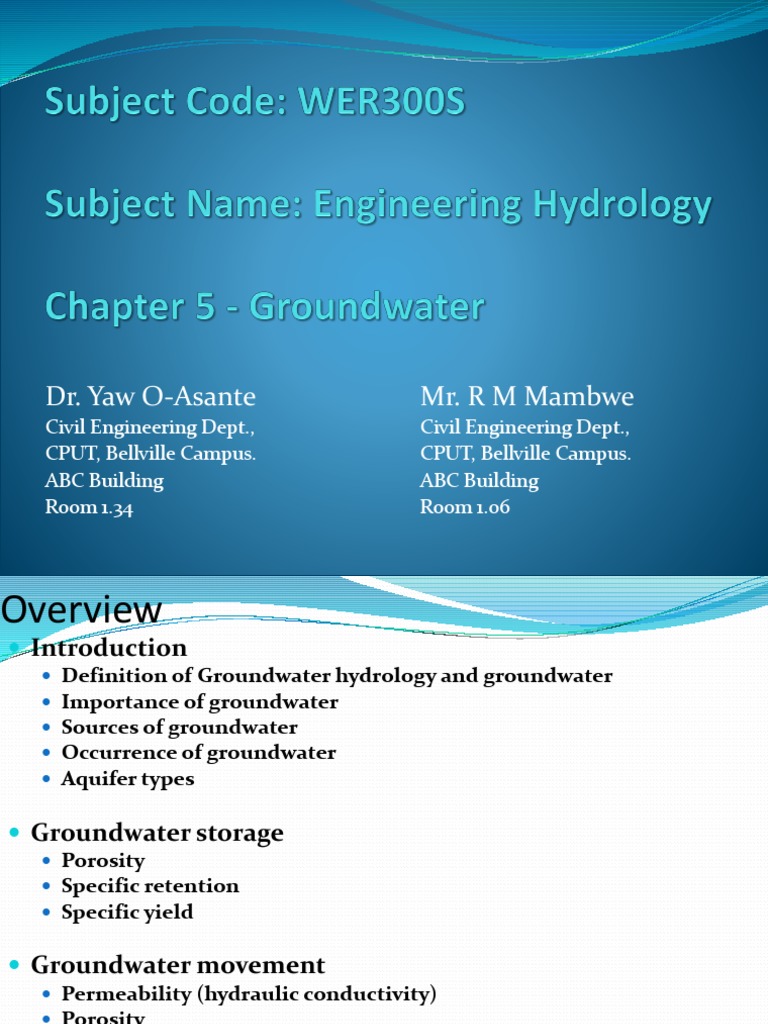 Chapter 5 Groundwater | PDF | Aquifer | Groundwater